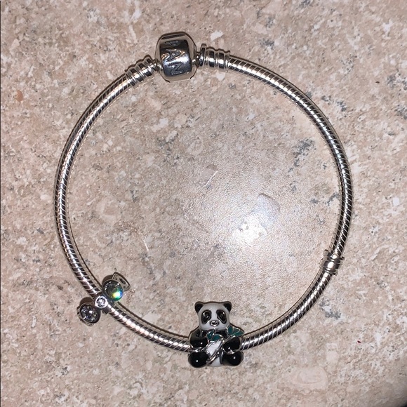Pandora | Accessories | Pandora Bracelet With Panda Charm And Diamond ...